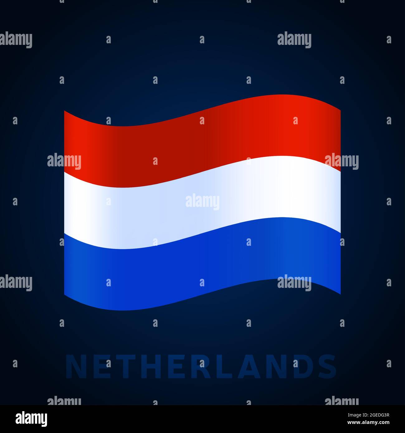 netherlands wave vector flag. Waving national Official colors and ...