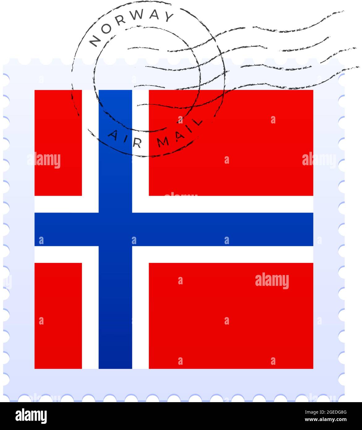 norway postage mark. National Flag Postage Stamp isolated on white ...