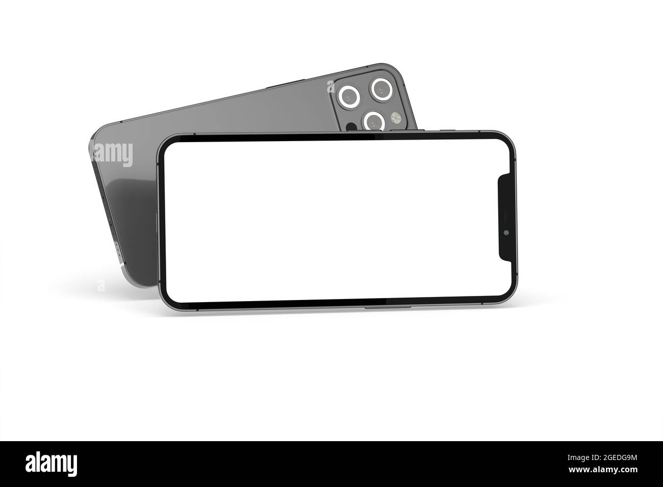 3D rendering of a smartphone isolated on a white background Stock Photo ...