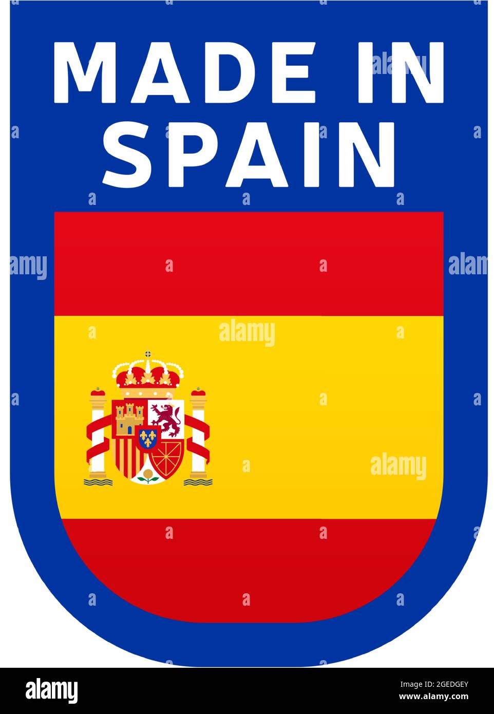 Made in spain icon. national country flag Stamp sticker. Vector ...