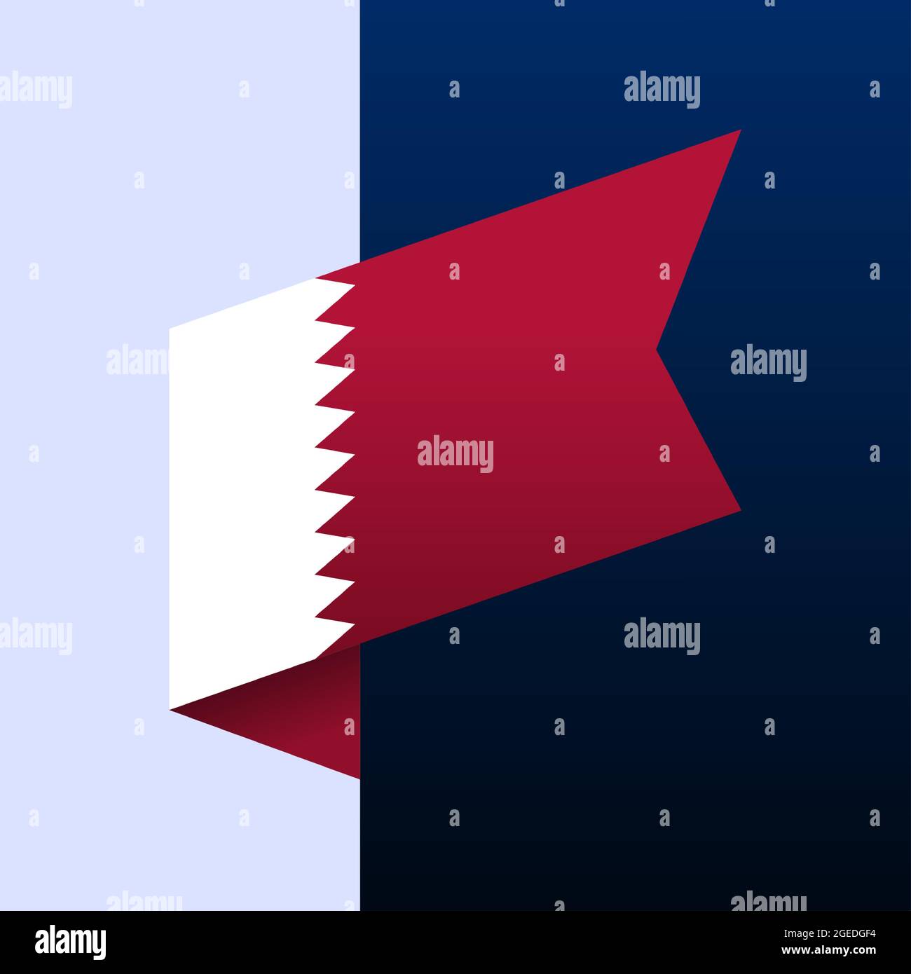 qatar corner flag icon. national emblem in origami style. Paper cutting ...