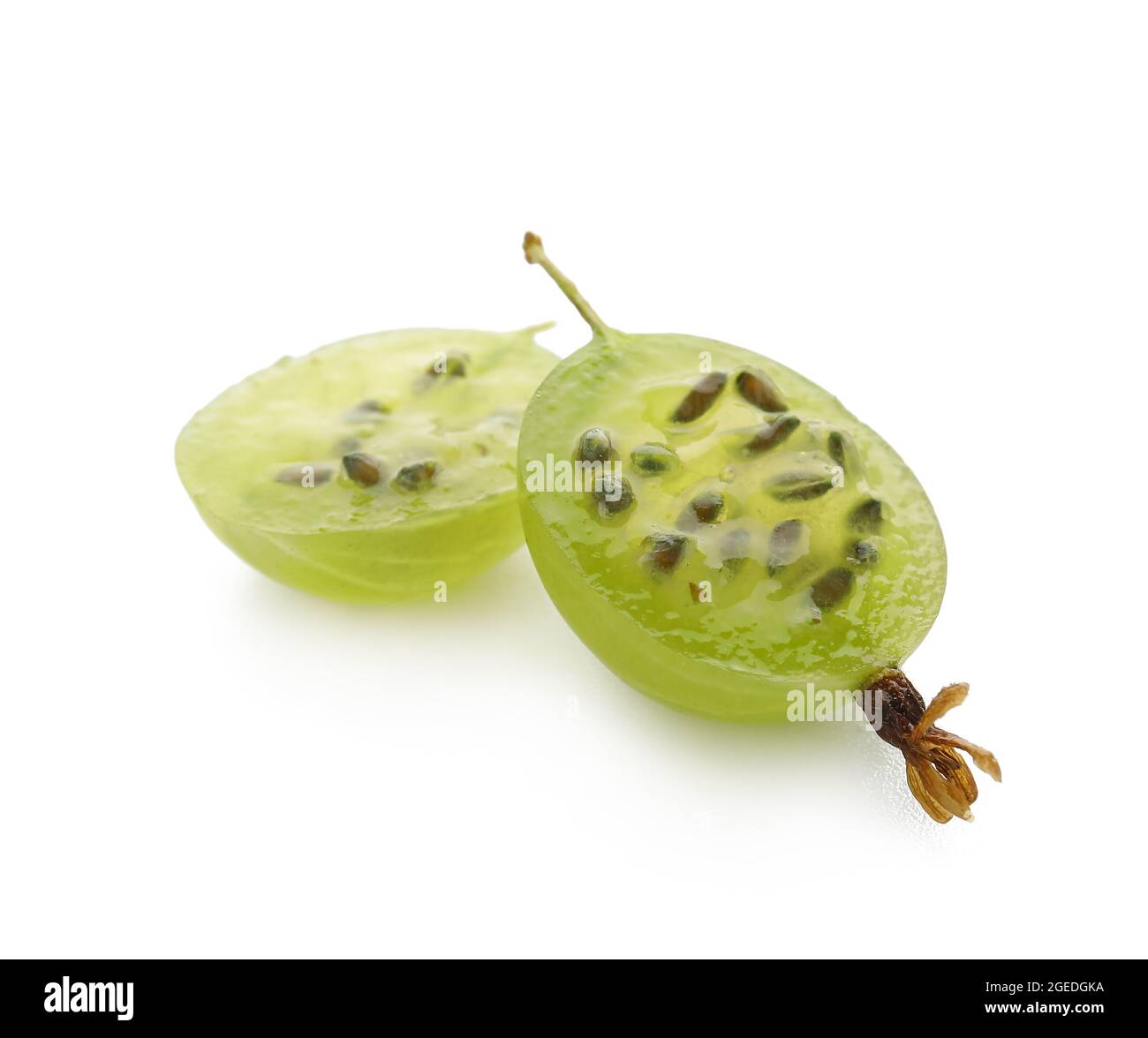 Fresh gooseberry on white background Stock Photo - Alamy