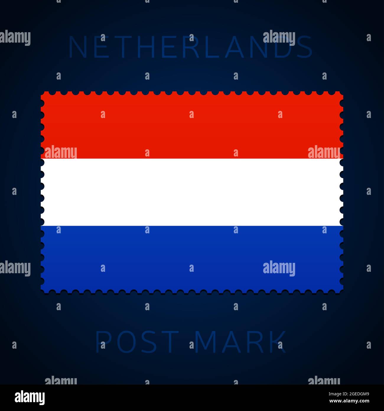 netherlands postage mark. National Flag Postage Stamp isolated on white ...