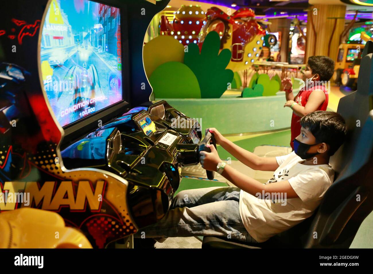 Dhaka, Bangladesh - August 19, 2021: The Children are playing at Toggi ...