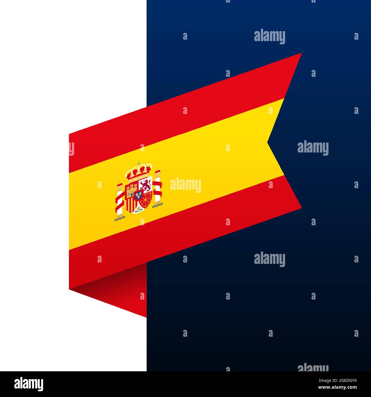 spain corner flag icon. national emblem in origami style. Paper cutting ...