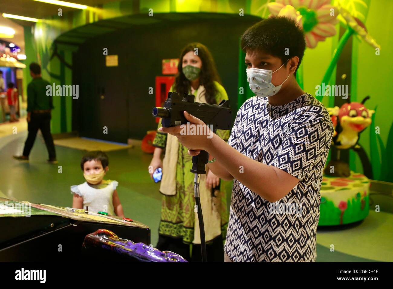 Dhaka, Bangladesh - August 19, 2021: The Children are playing at Toggi ...