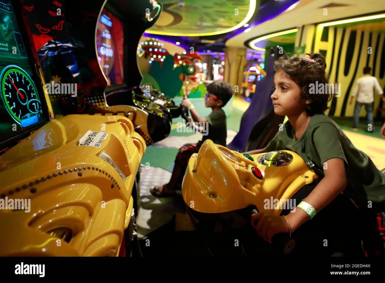 Dhaka, Bangladesh - August 19, 2021: The Children are playing at Toggi ...