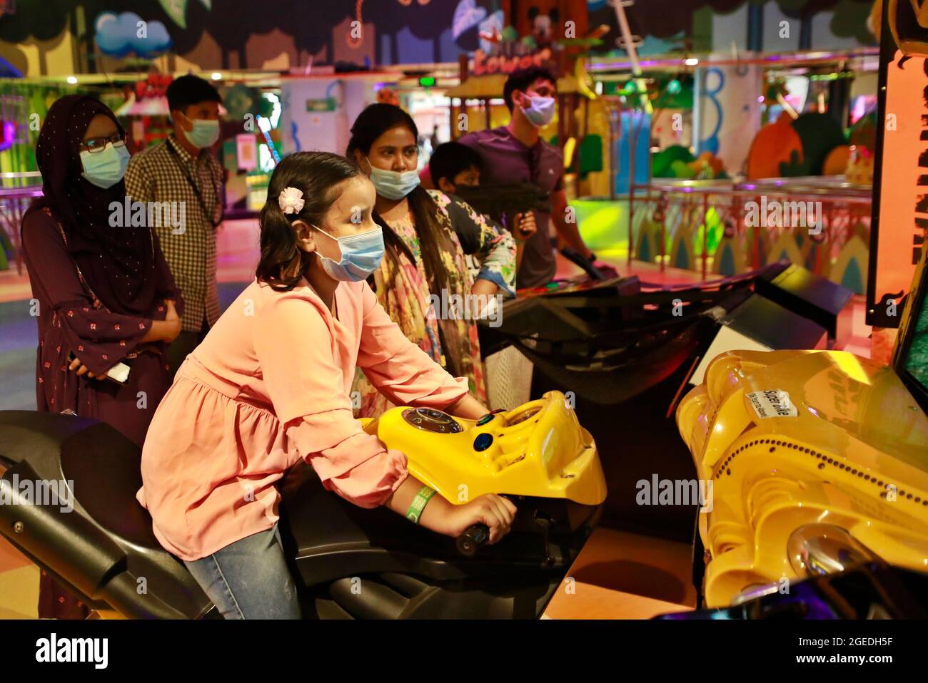Dhaka, Bangladesh - August 19, 2021: The Children are playing at Toggi ...