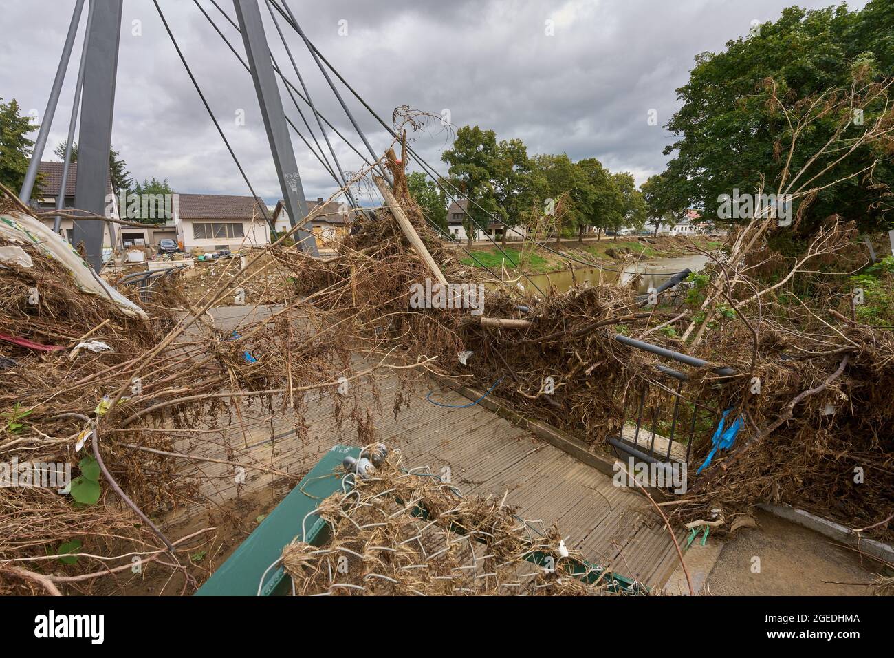 Bad Neuenahr Ahrweiler, Germany. 19th Aug, 2021. A pedestrian bridge in ...