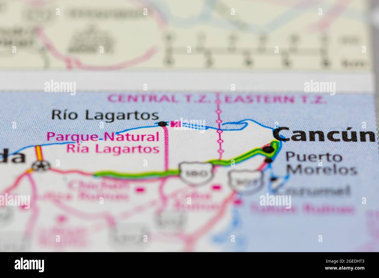 Cancun on a map hi-res stock photography and images - Alamy
