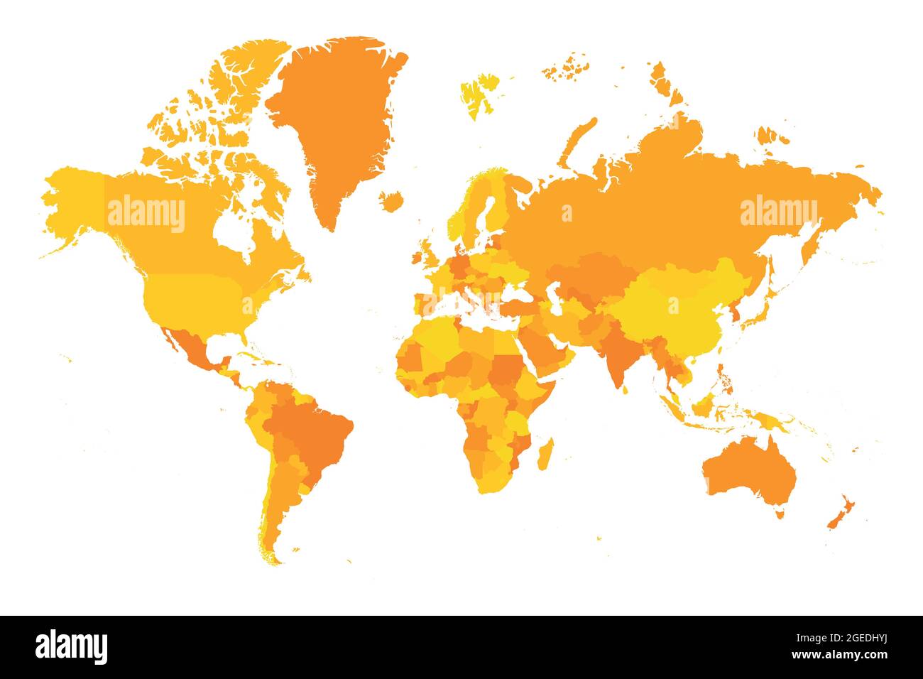 Map of World. Mercator projection. High detailed political map of ...