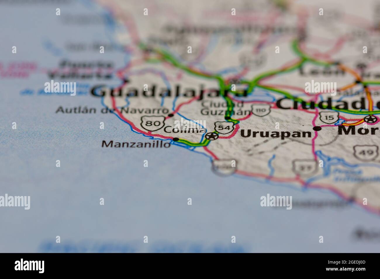 Colima mexico on a map hi-res stock photography and images - Alamy