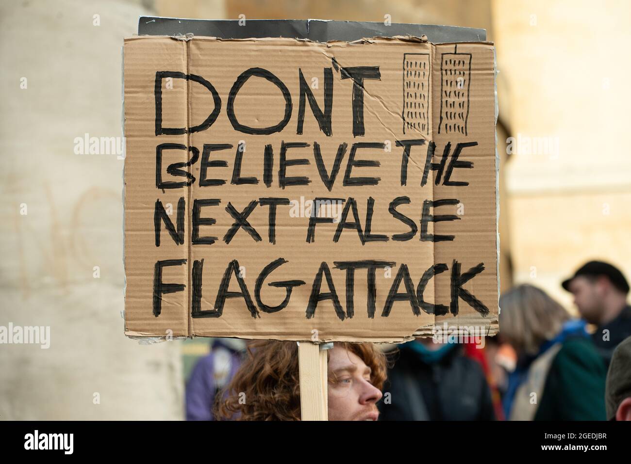 London, UK. 11th January 2020. Anti war protest sign at the NO WAR WITH ...