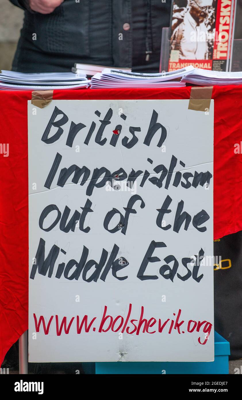 London, UK. 11th January 2020. Anti war protest sign at the NO WAR WITH ...