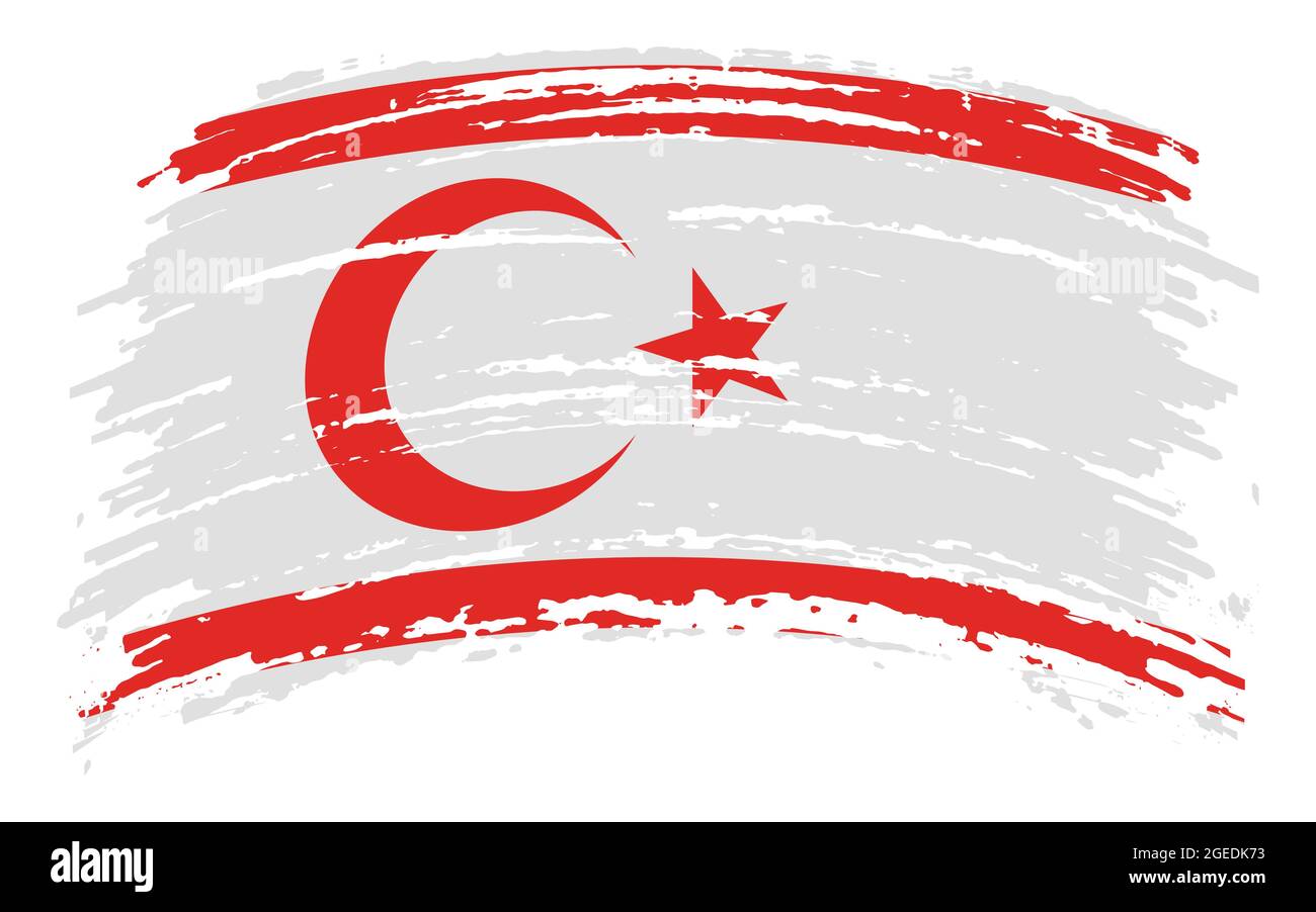 Northern Cyprus flag in grunge brush stroke, vector image Stock Vector ...