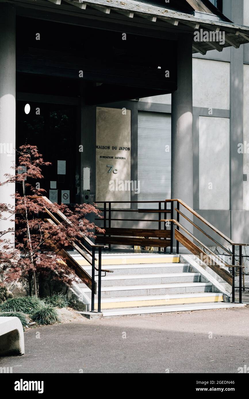 Vertical shot of a Japanese style building entrance Stock Photo - Alamy
