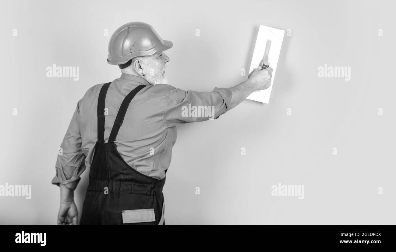 Plaster work on wall Black and White Stock Photos & Images - Alamy