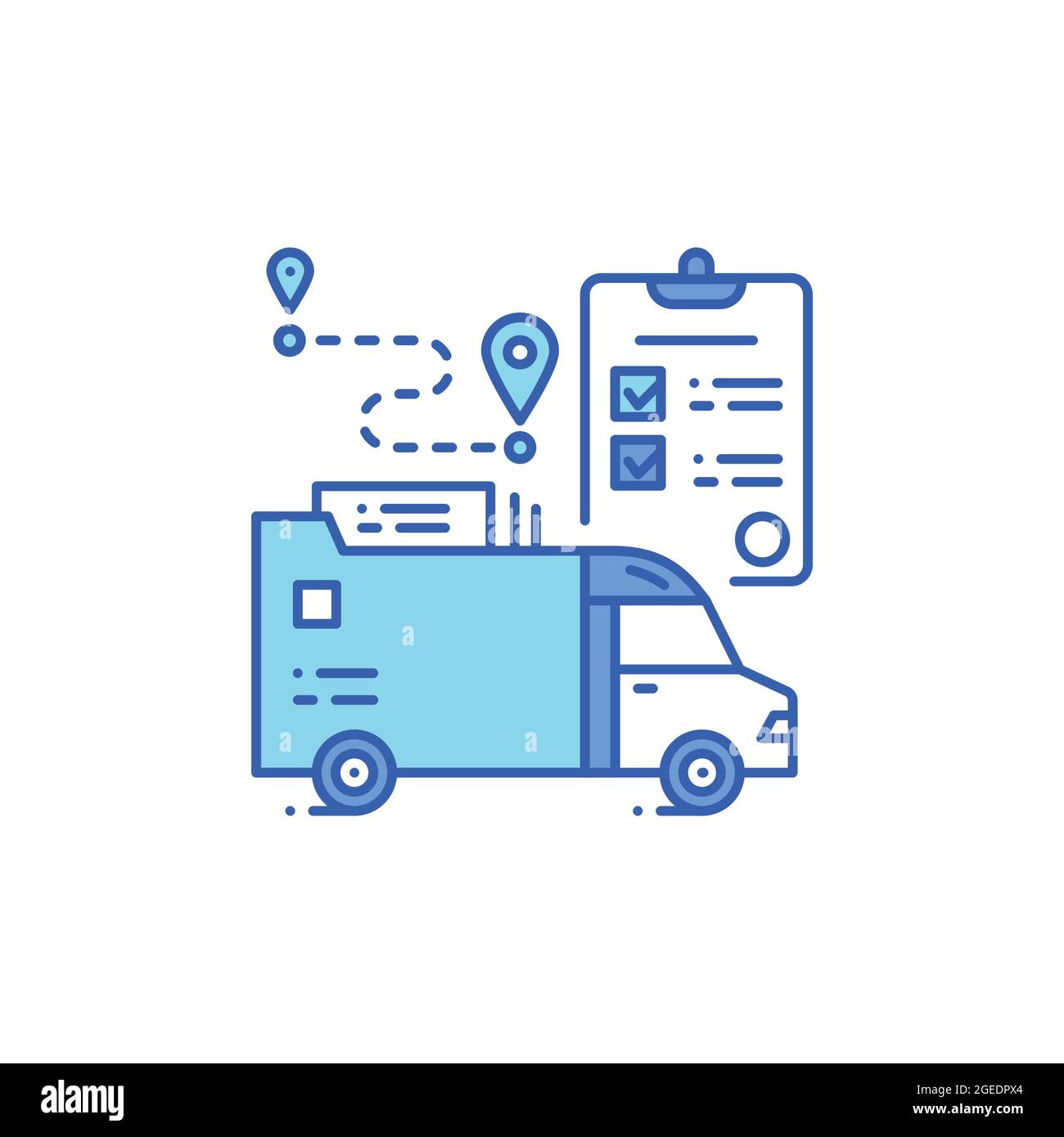 Delivery document color line icon. Freight transport sign. Express ...