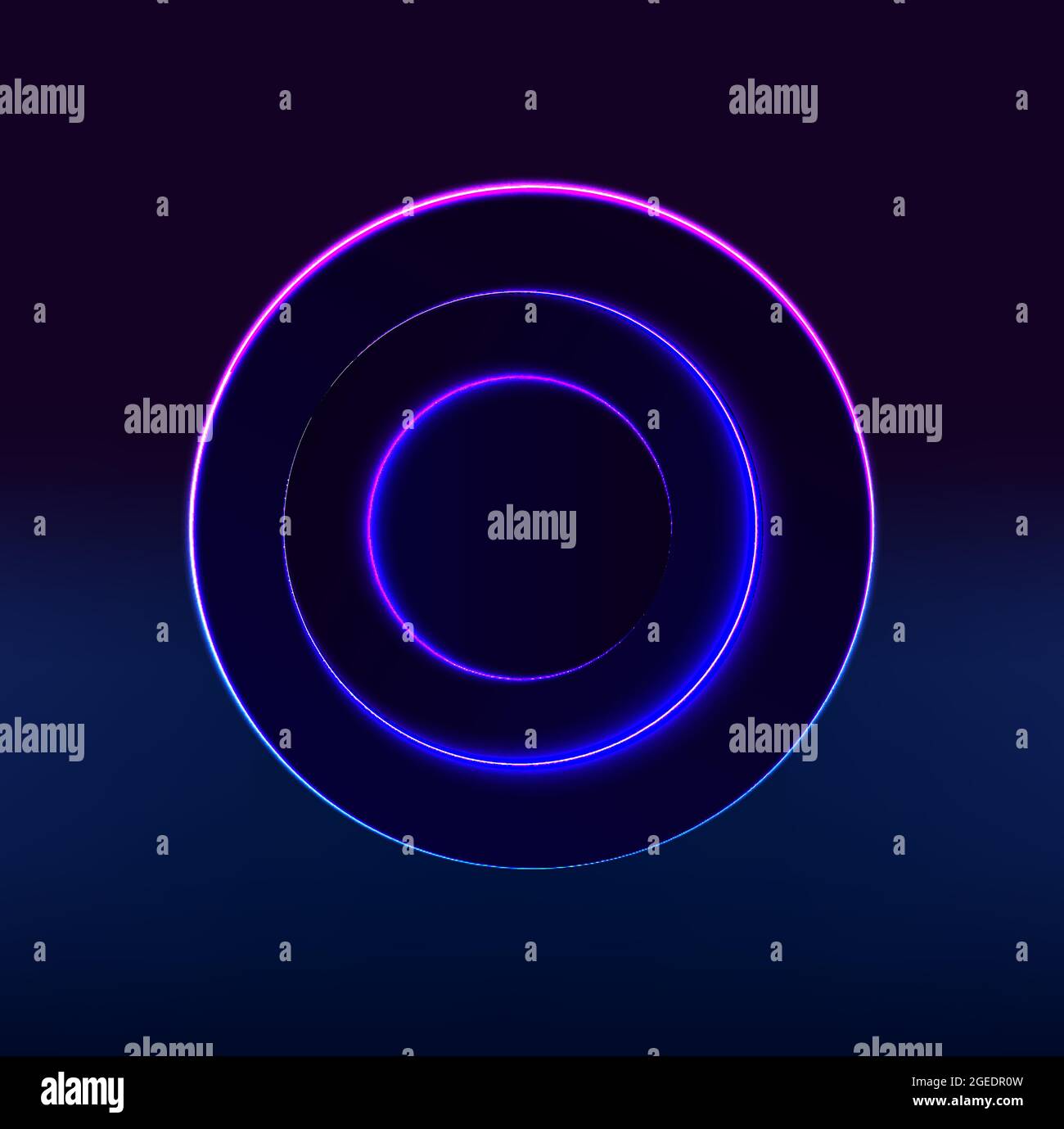Neon circle sign vector. Light and glow round frame isolated on black ...