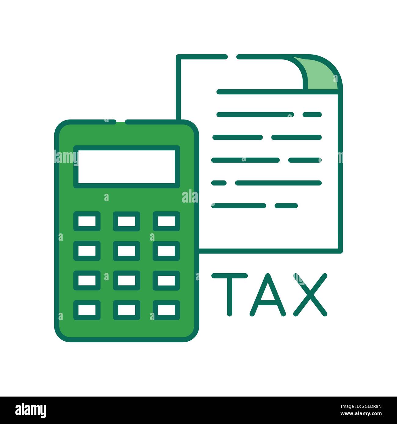 Tax government calculation vector color line icon Stock Vector Image ...