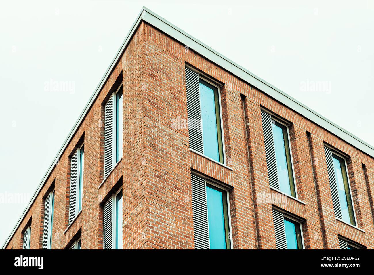 Detail of a modern office block featuring a sleek contemporary design ...