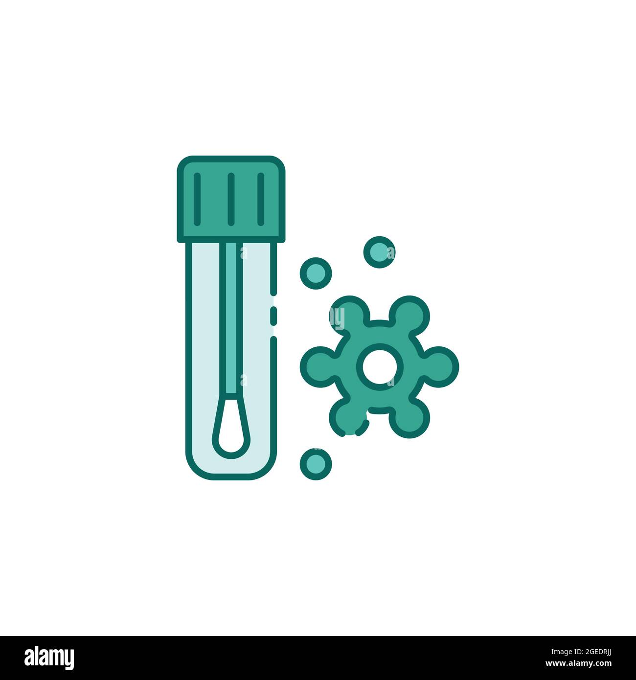 Laboratory tube with saliva test color line icon Stock Vector Image ...