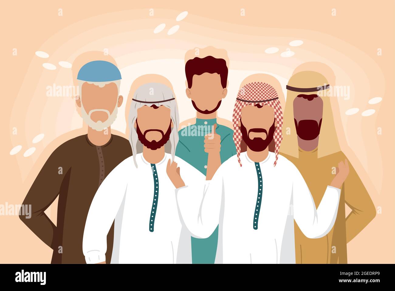 five muslim community men group Stock Vector Image & Art - Alamy