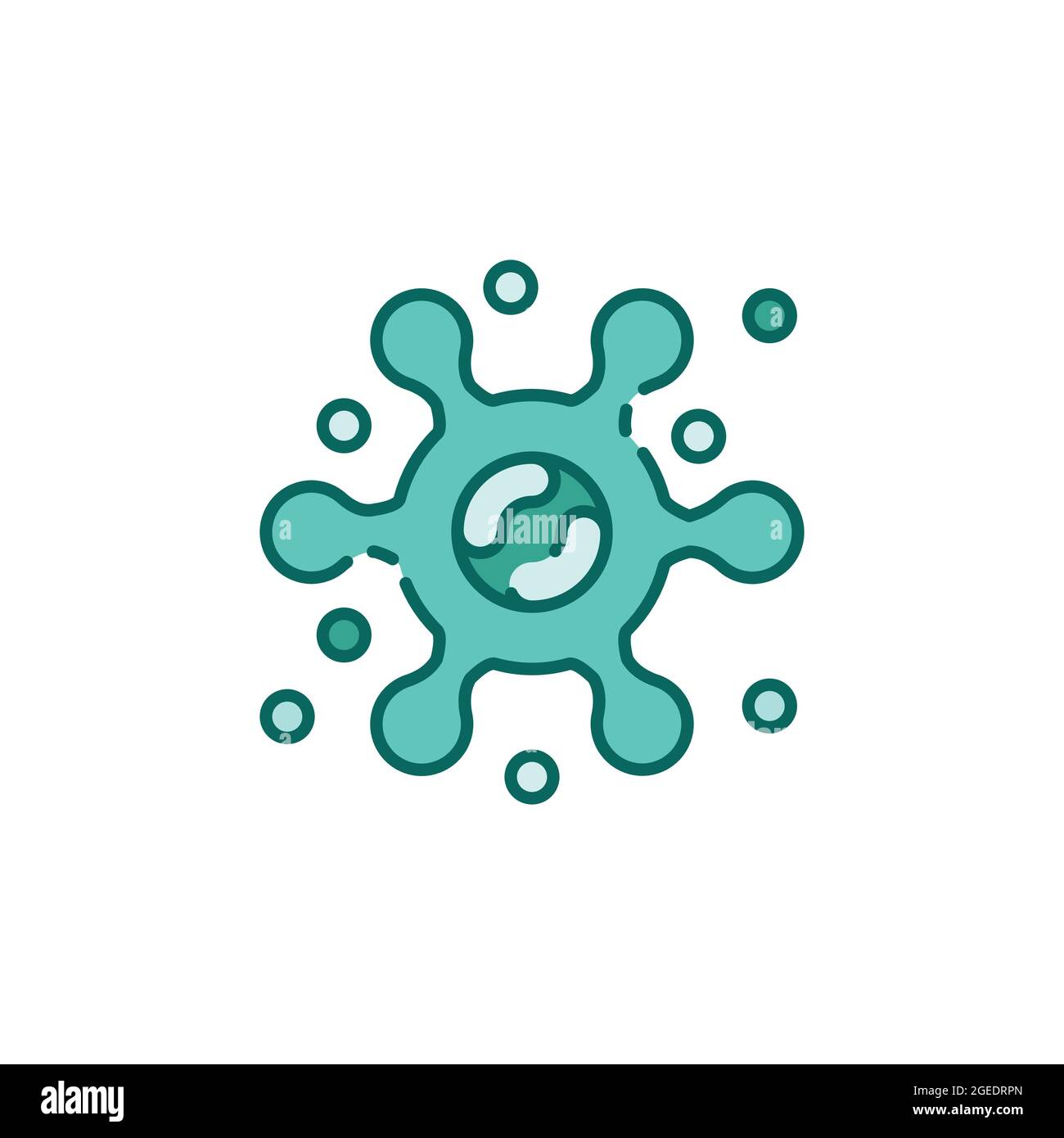 Virus color line icon. Bacteria, microorganism sign Stock Vector Image ...