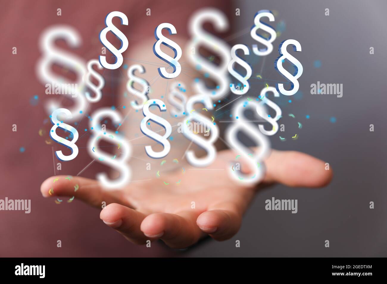 3D rendering law paragraph icons Stock Photo - Alamy