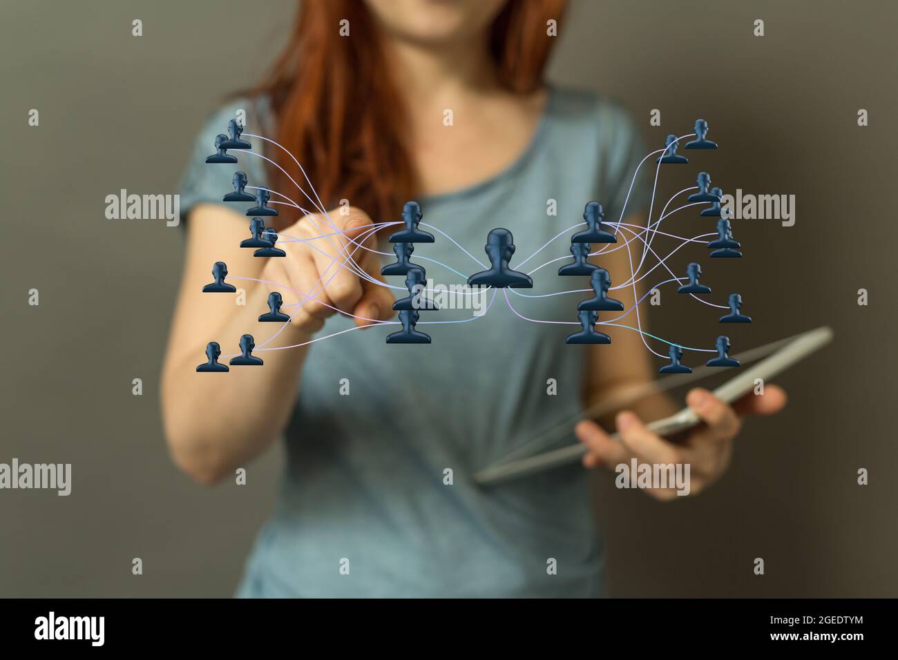 Person working with 3D render of HR icons - Human resources management ...