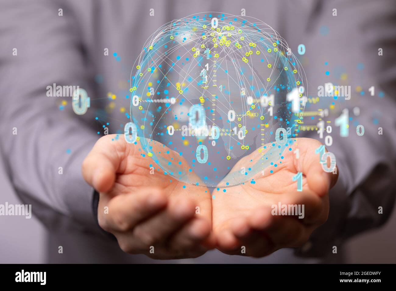 Digital Illustration Of A Data Internet Infrastructure Concept And The Binary Code In 3d