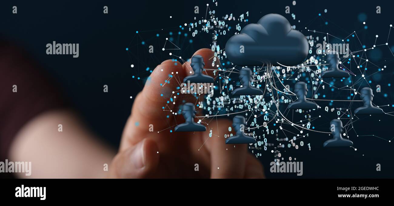 Internet infrastructure concept. Abstract technology background. 3D ...