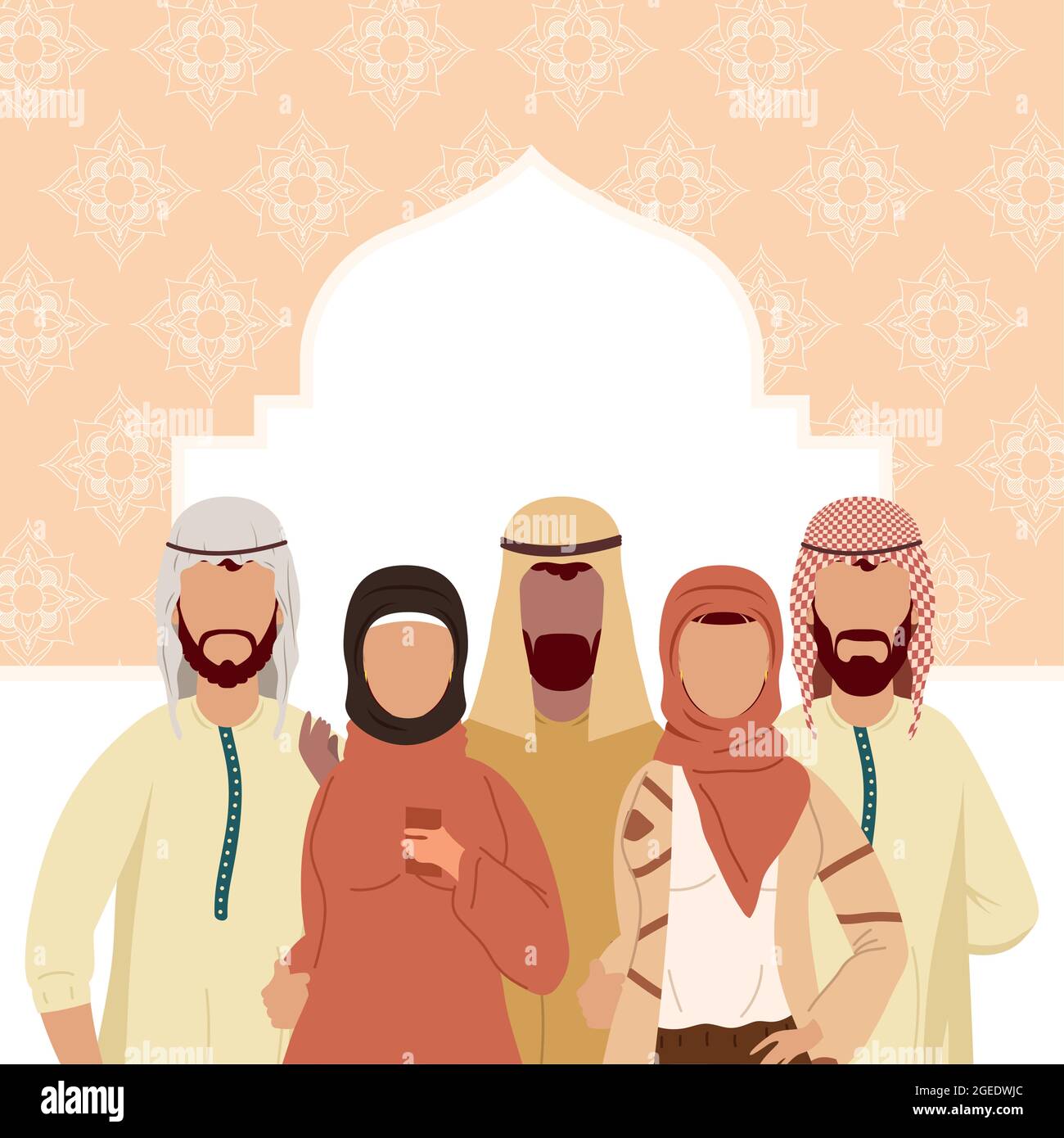 Muslim men women traditional clothing Stock Vector Images - Alamy