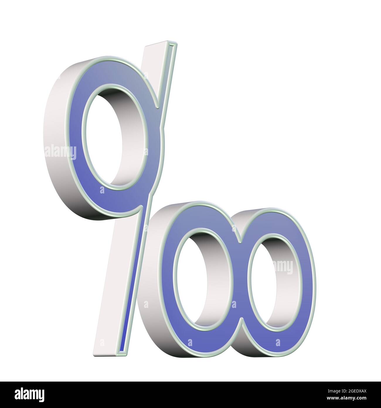 Symbol for per thousand, 3D illustration, against white background ...