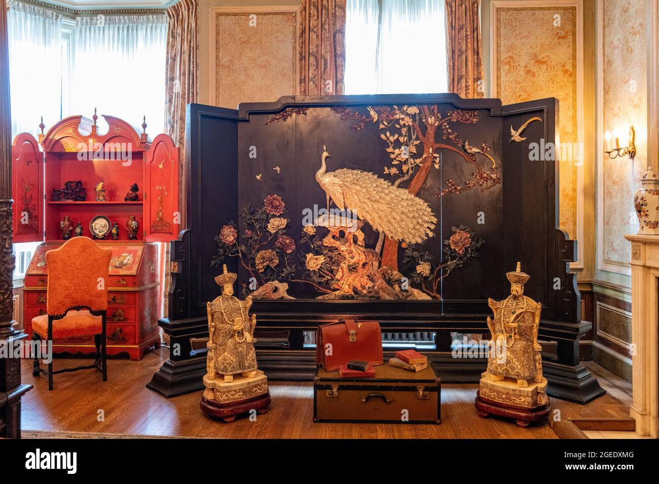 Asian themed furniture and decorations of one of the guest bedrooms in ...