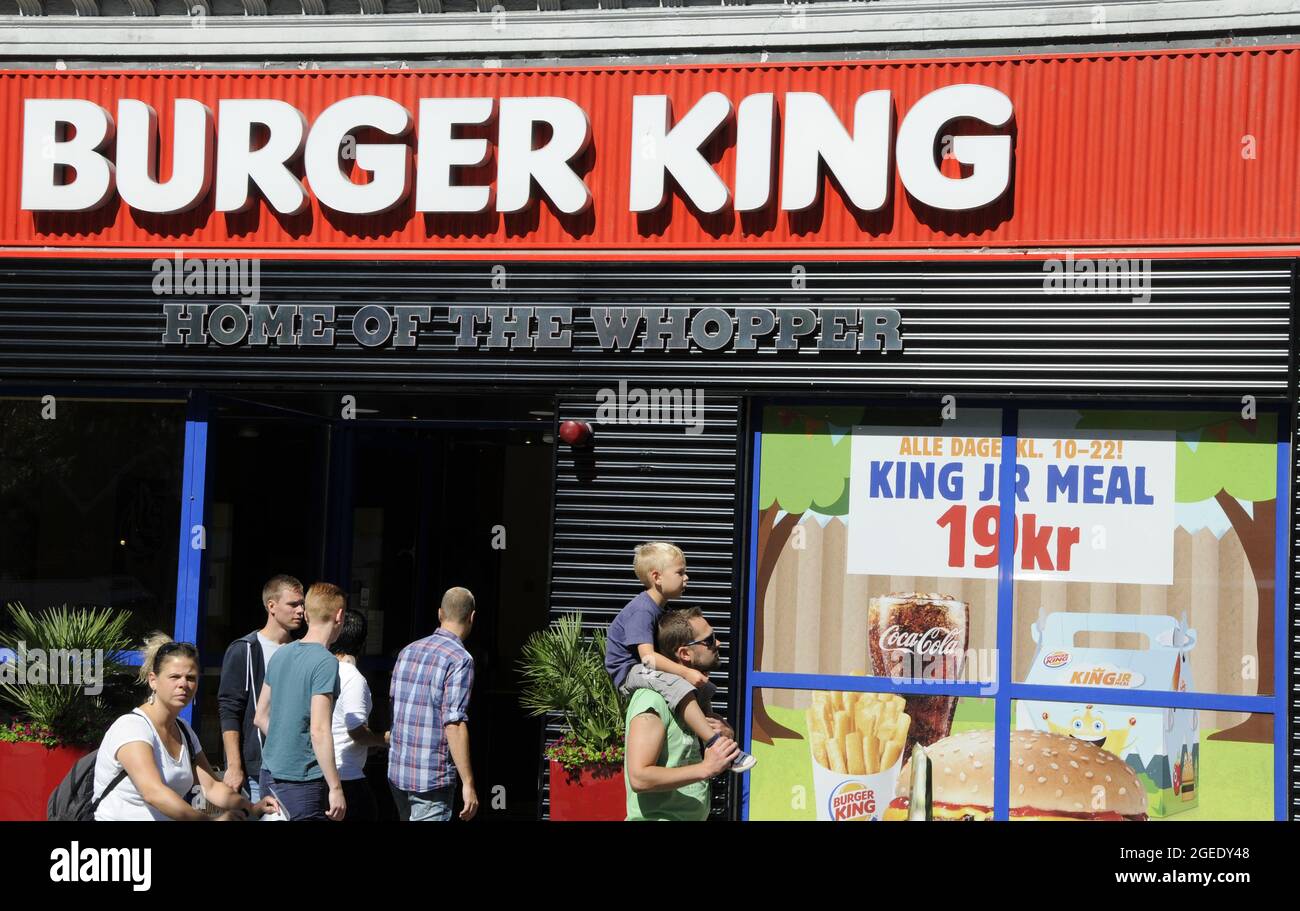 Copenhagen Denmark 17 August 2016- Burger king fast food restaurant on ...