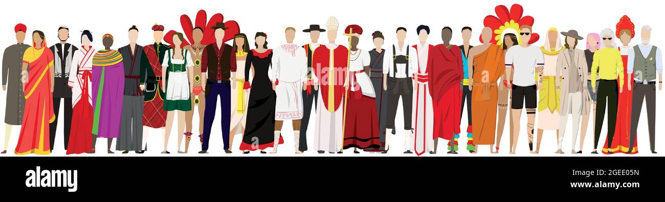 People of different nationalities on a white background - Vector ...
