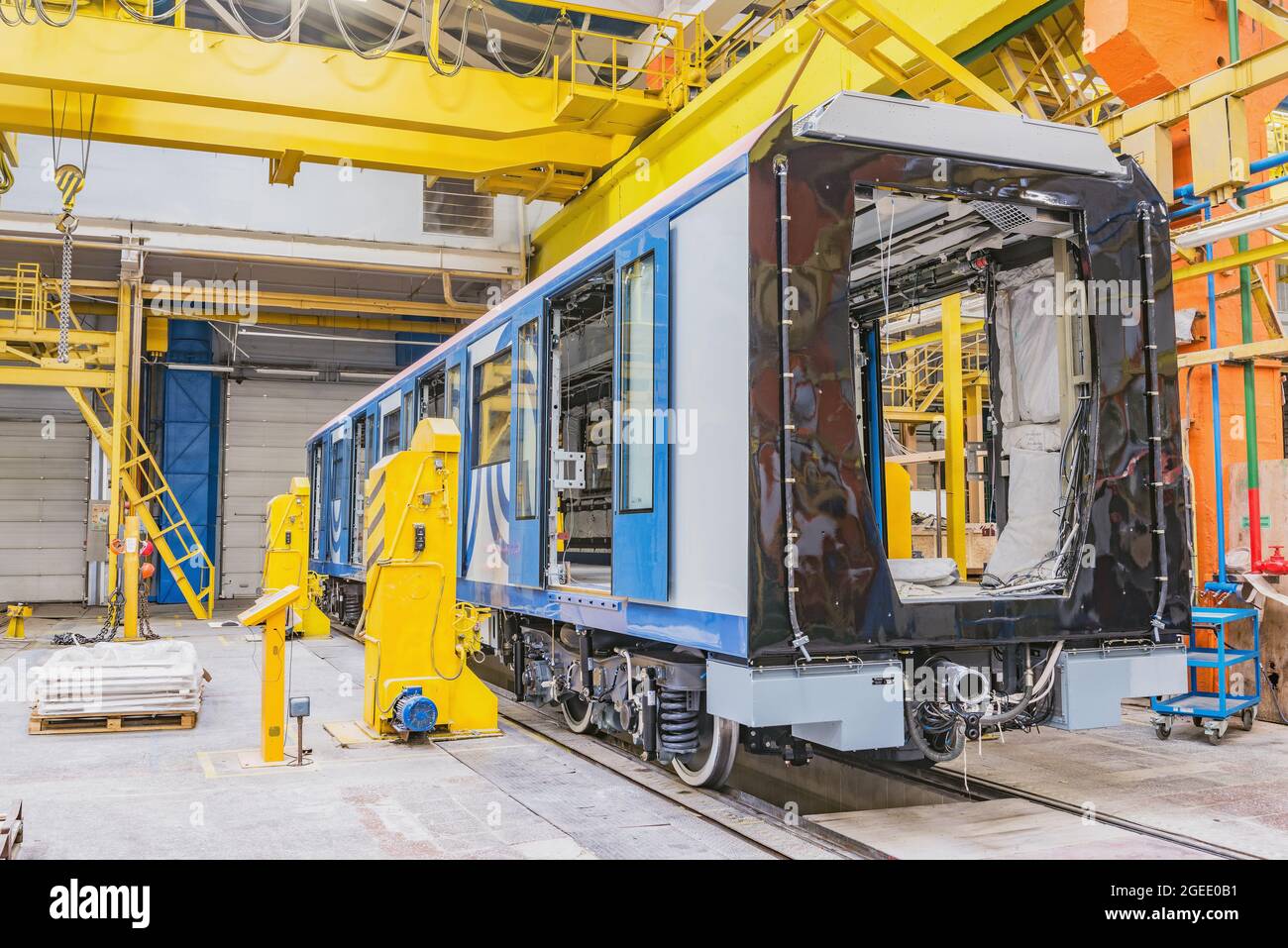 Mytishchi, Russia - February 21, 2017: Rail car assembly plant for the ...