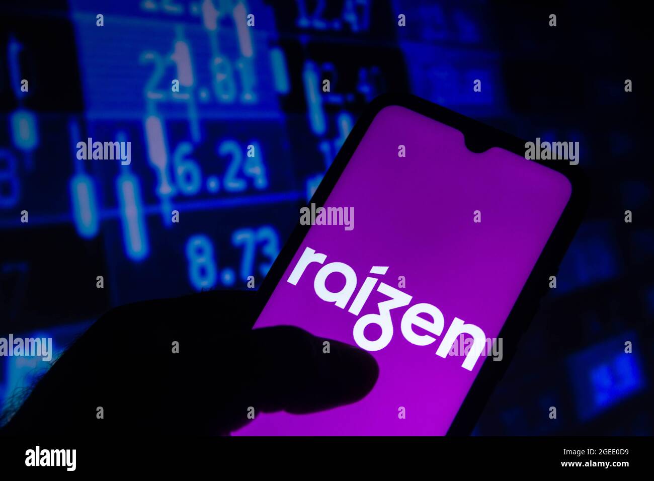 In this photo illustration the Raízen logo seen displayed on a ...