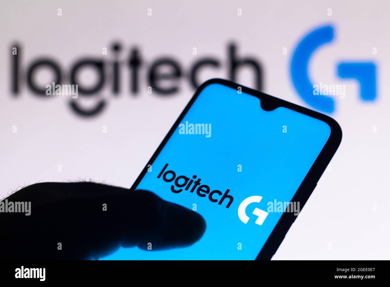 In this photo illustration the Logitech International logo seen ...