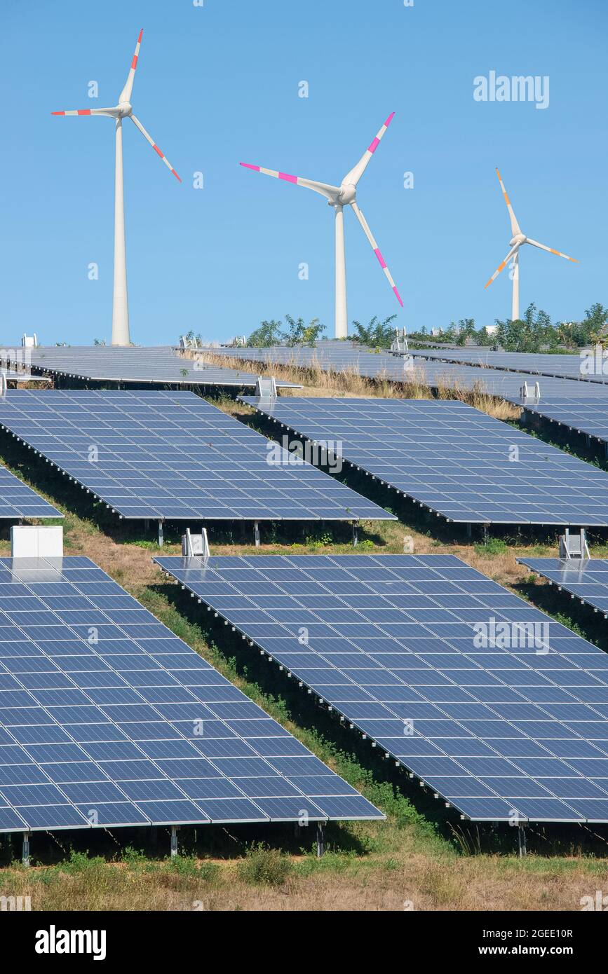 Big solar power plant and giant wind turbines as universal green ...