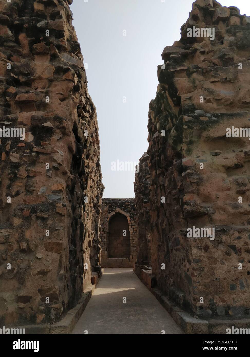 under constructed near qutub minar made of stones and sand Stock Photo ...