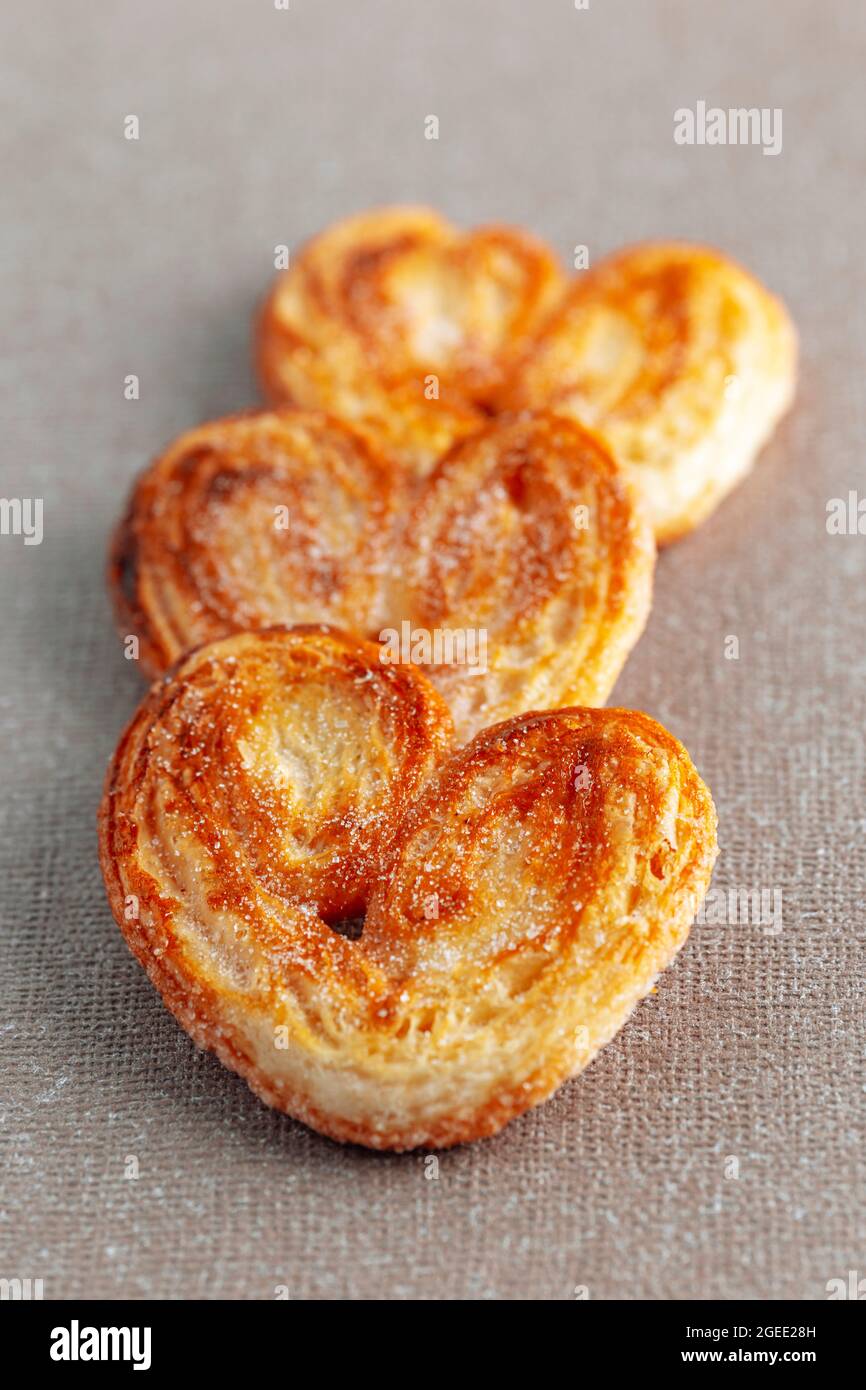 Palmier Cookies or Biscuits – French Heart-Shaped Biscuits with a ...