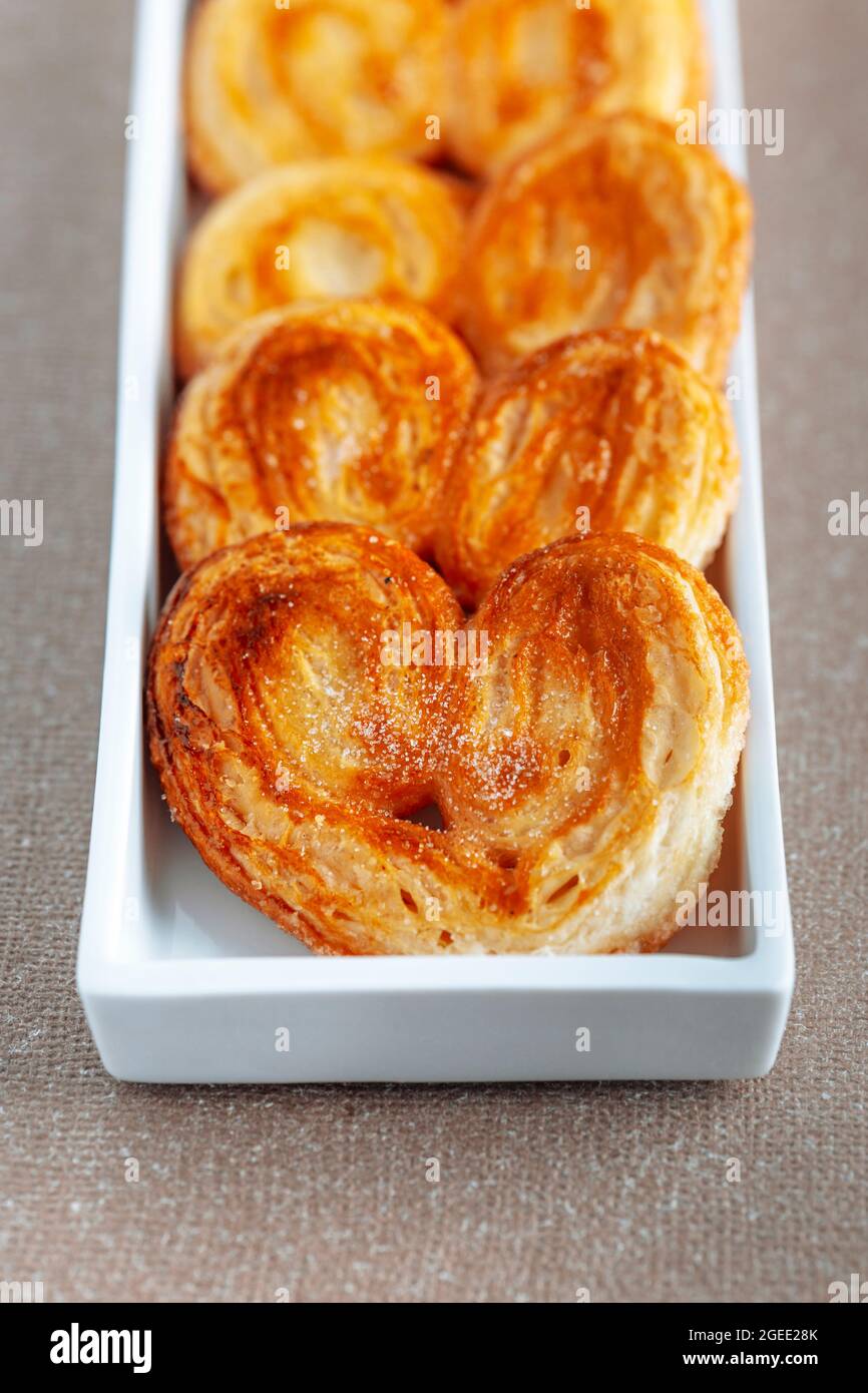 Palmier Cookies or Biscuits – French Heart-Shaped Biscuits with a ...