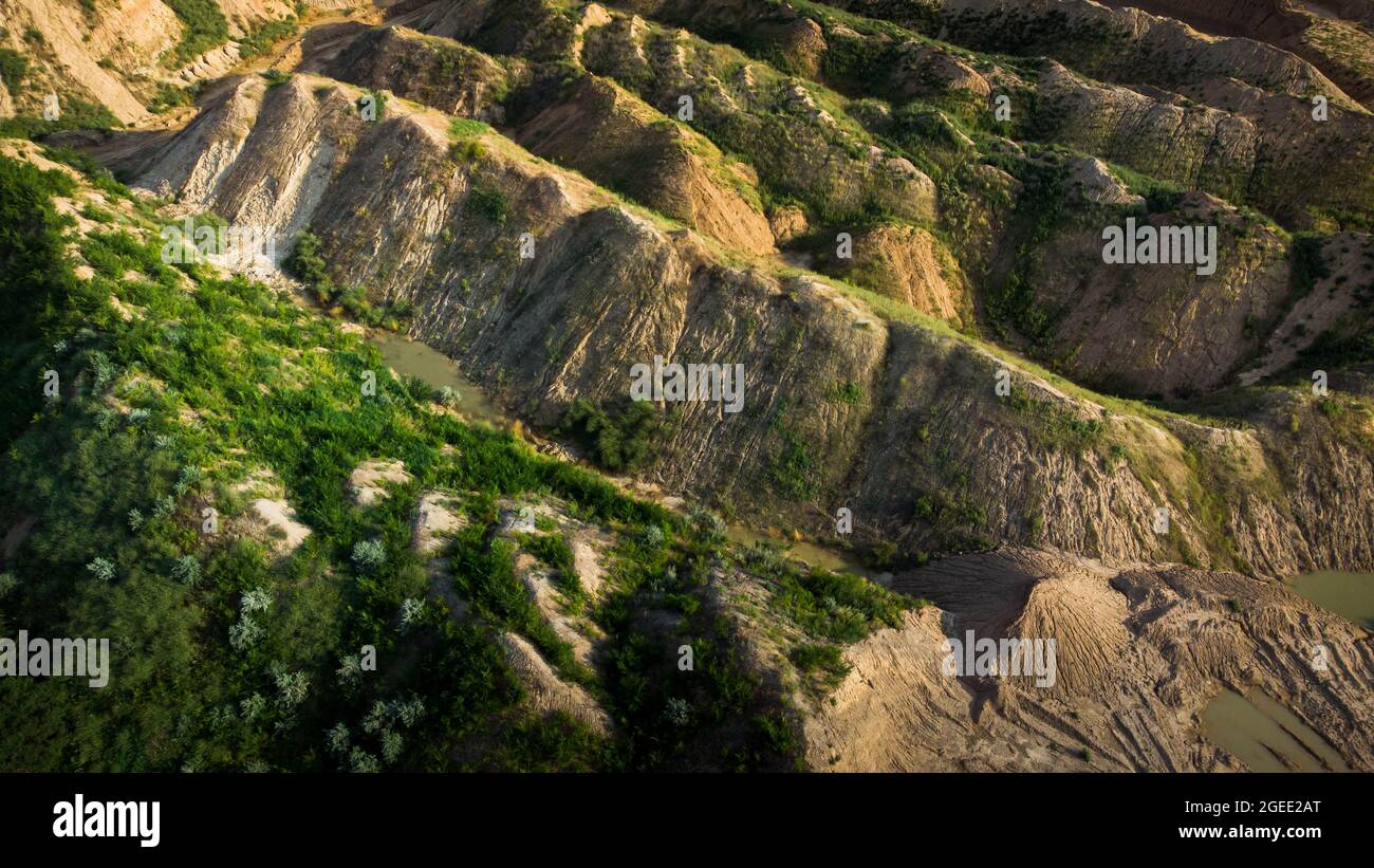 Aerial view of sand quarry - aerial photography Stock Photo - Alamy