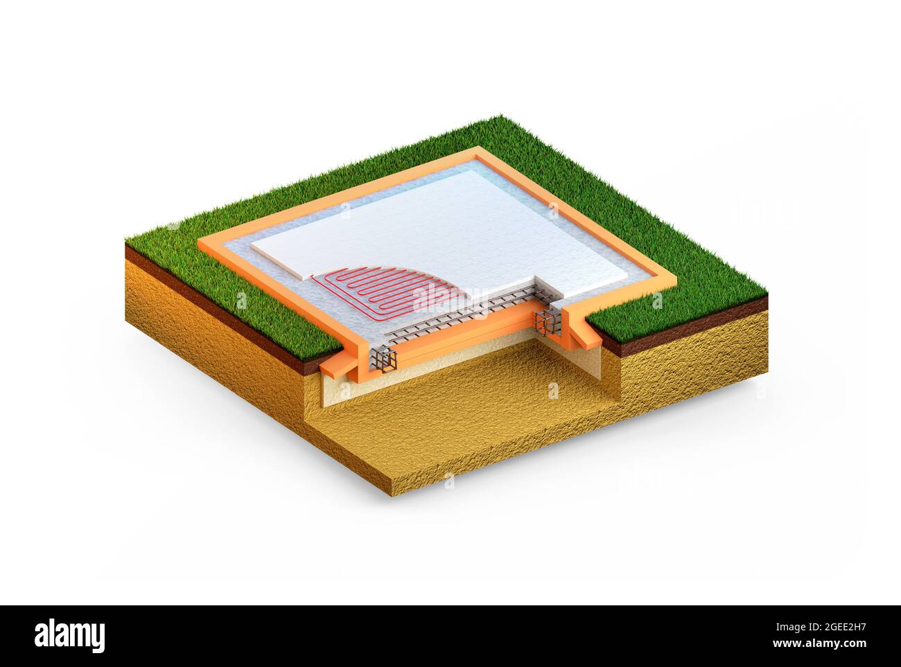 insulated reinforced concrete slab foundation, isolated cg industrial ...