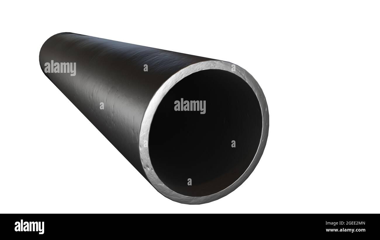 Round tube rolled metal. isolated digital industrial 3D rendering Stock ...