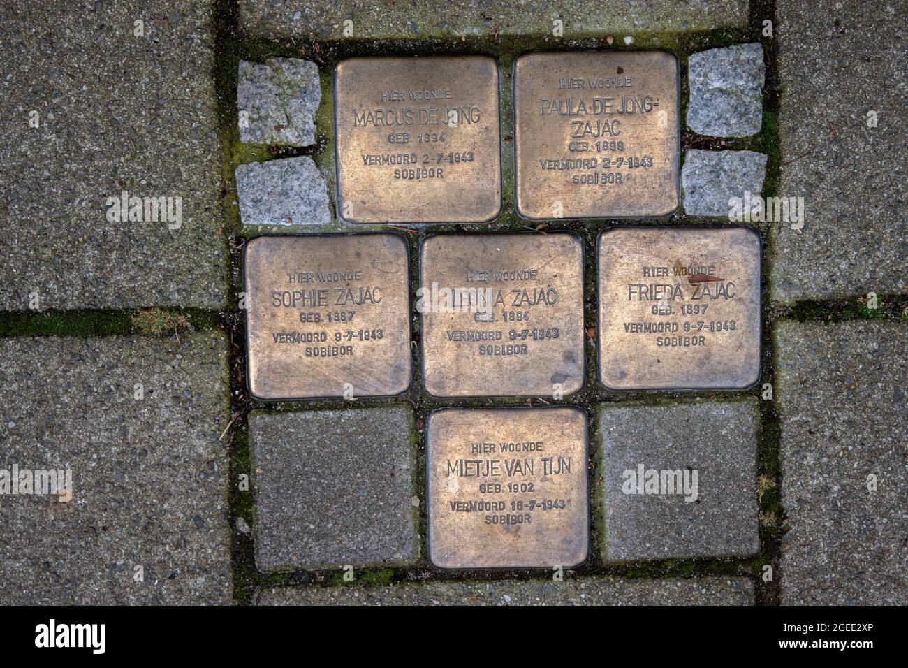 Stolperstein Memorial Stone From Family Zajak At The Netherlands 18-8 ...