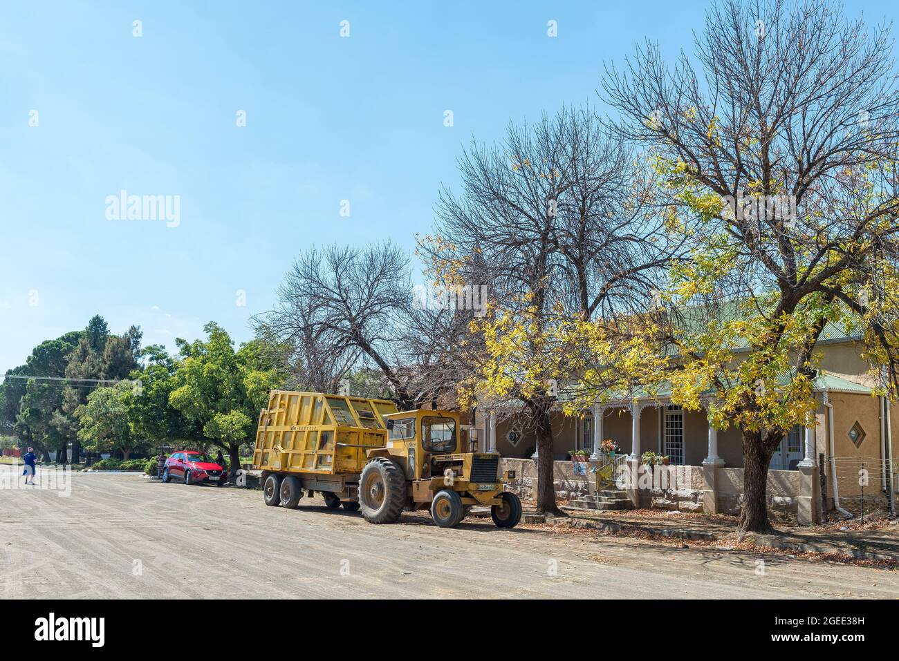 ROUXVILLE, SOUTH AFRICA - APRIL 23, 2021: A street scene, with an old ...