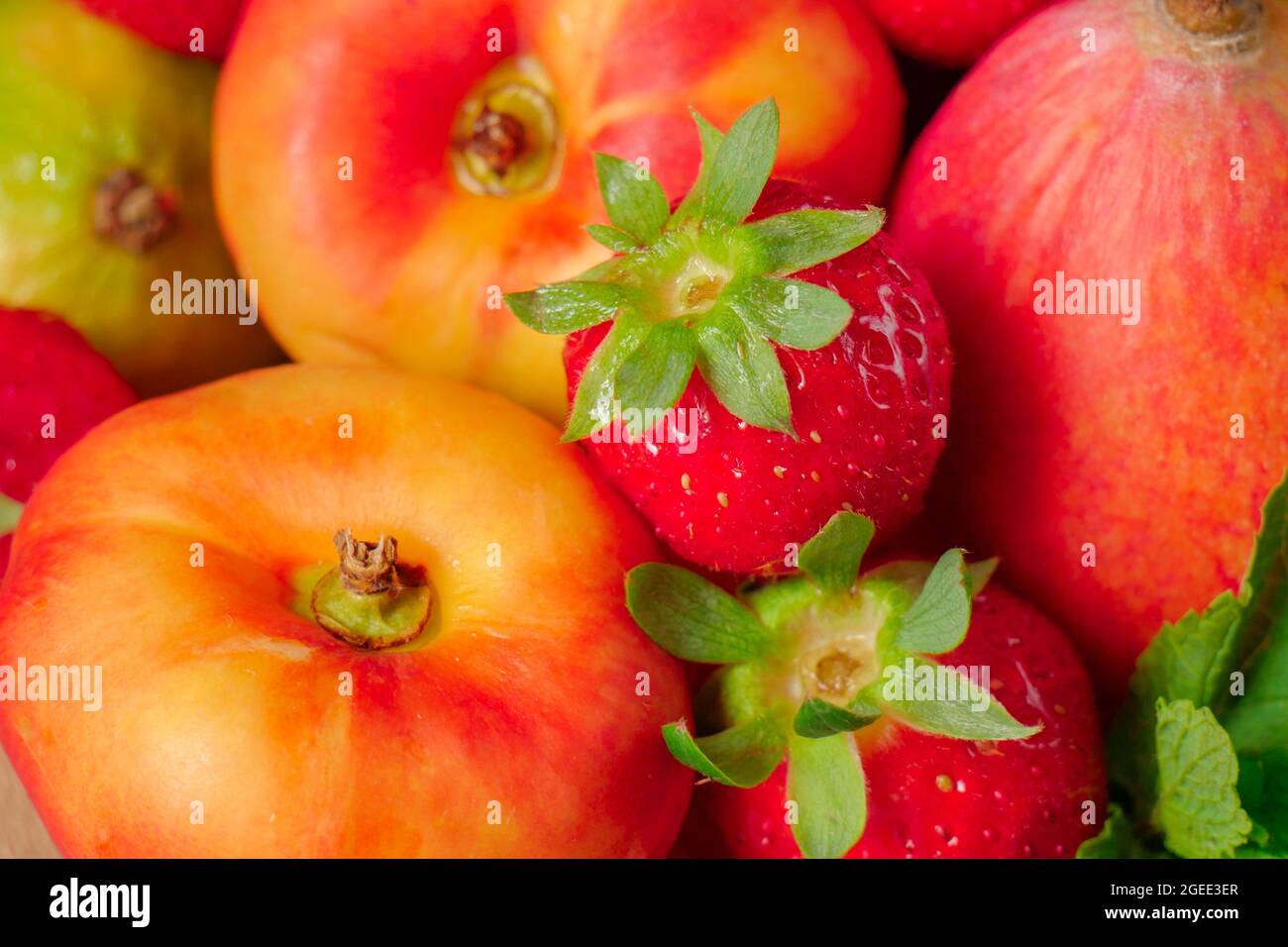 Fresh fruits. Assorted fruits colorful background. View from above ...